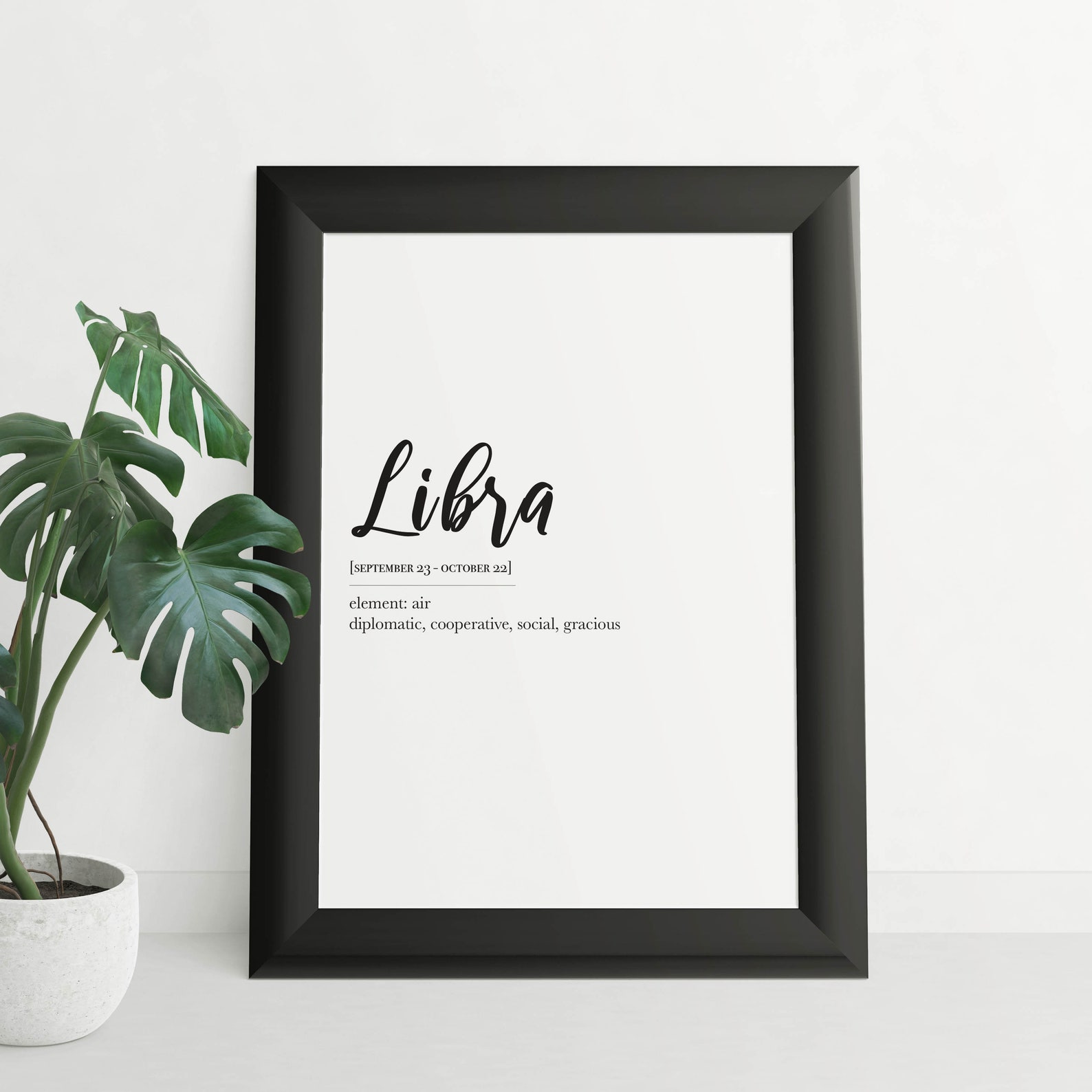 Libra Zodiac Sign Digital Download Print, Astrology Gifts, Poster, Wall ...