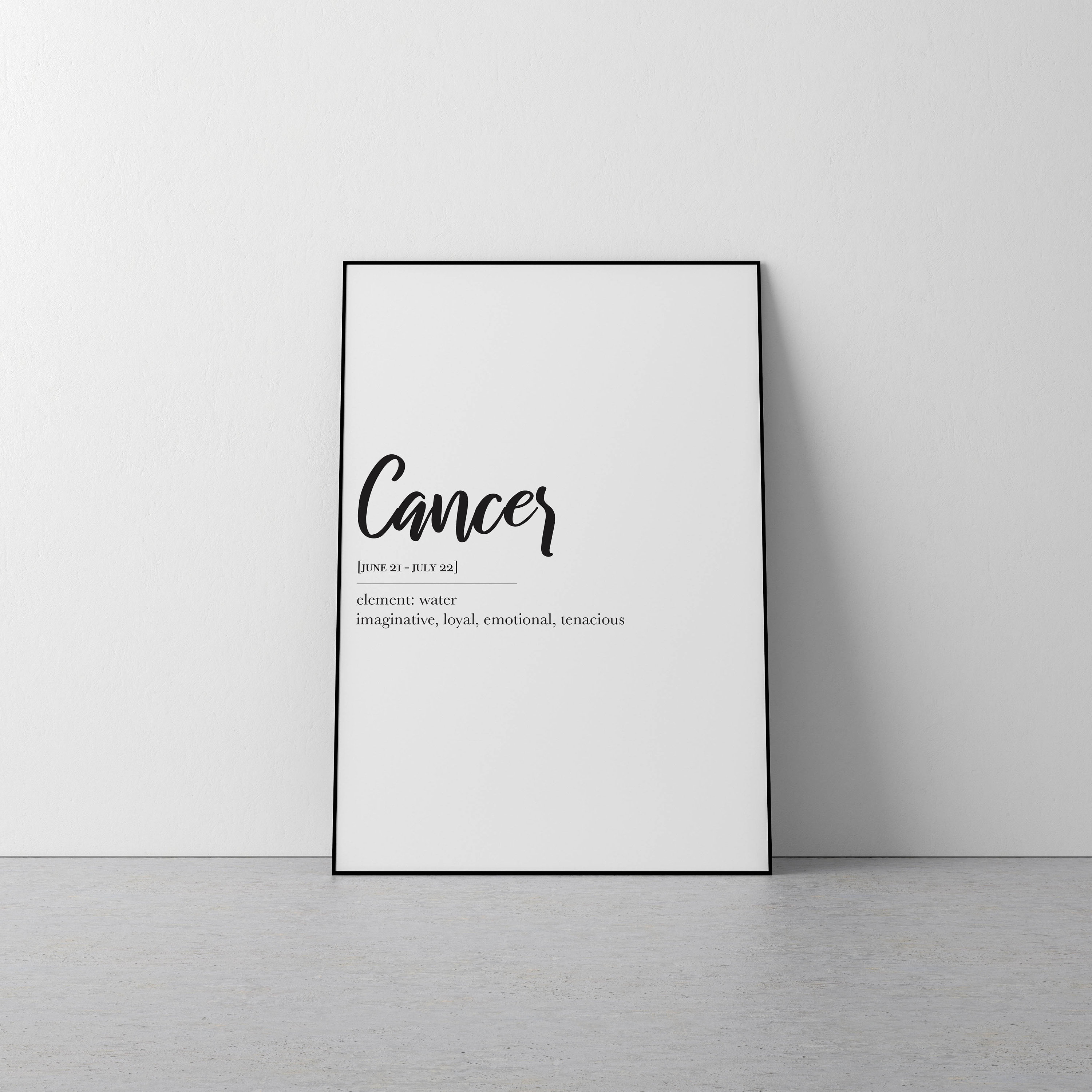 Cancer Zodiac Sign Digital Download Print, Astrology Gifts, Poster ...