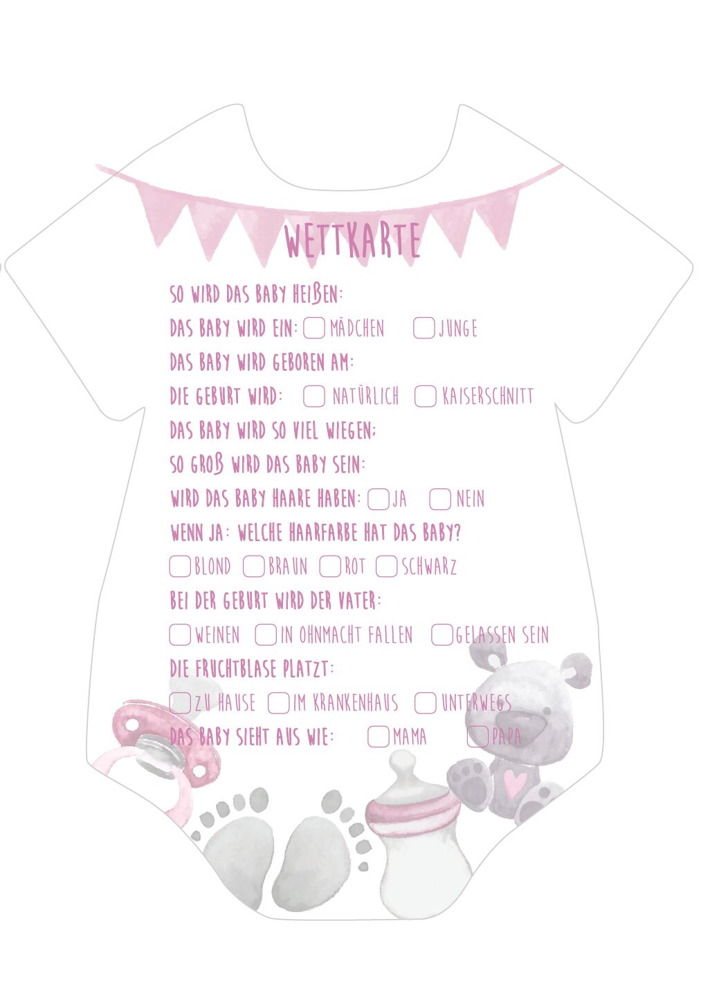 Baby Betting Card Pink - Etsy