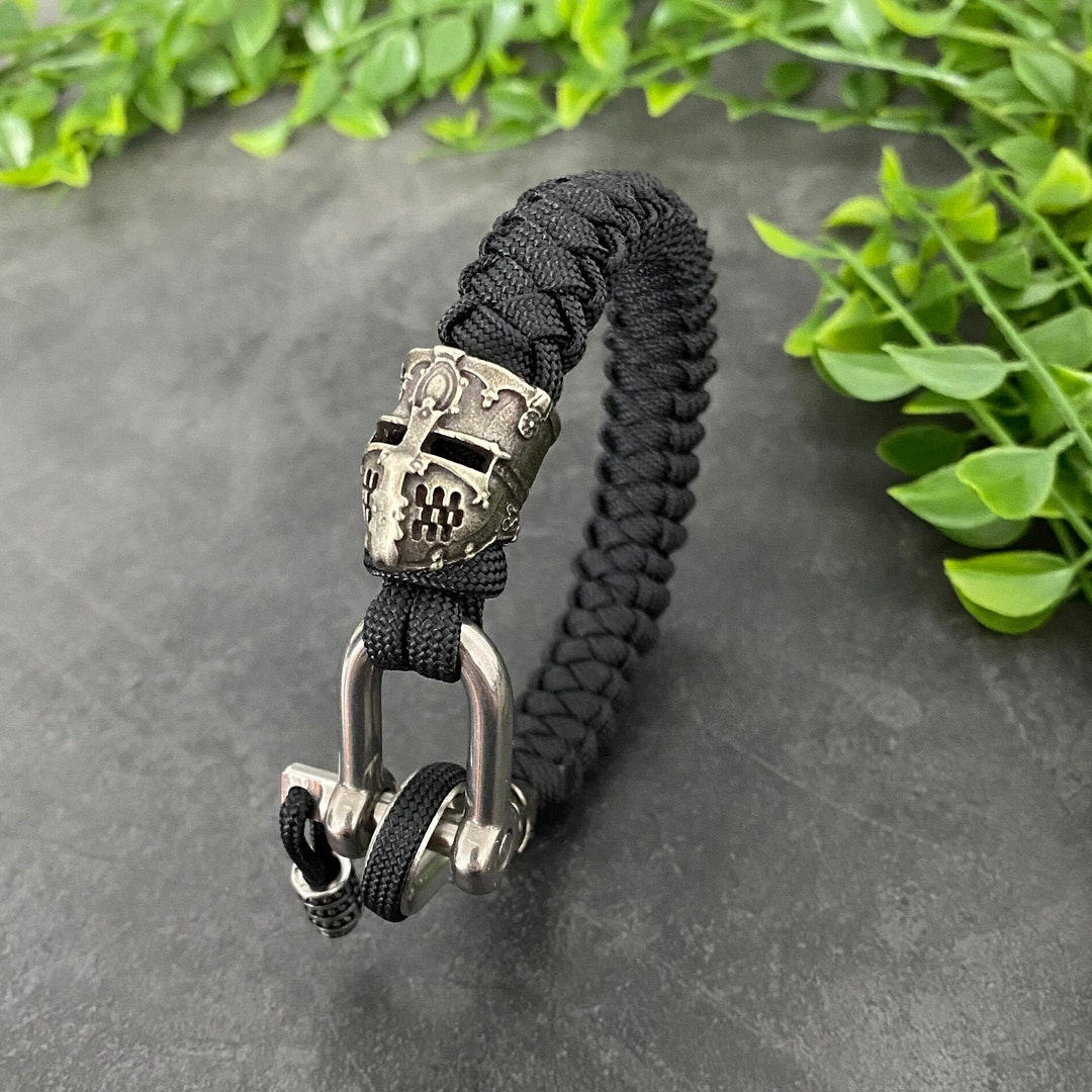 Templar Knight Bead - Knight Bracelet - Paracord Bracelet - Shackle ...