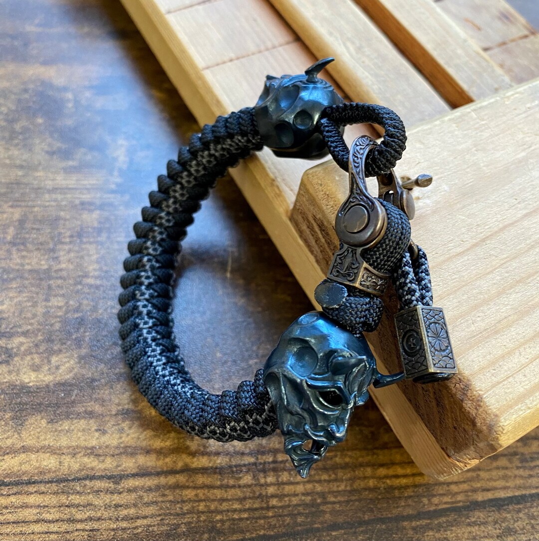 Oni Demon, Hannya Bracelet, Paracord Bracelet, Hannya Mask, Hannya Bead ...