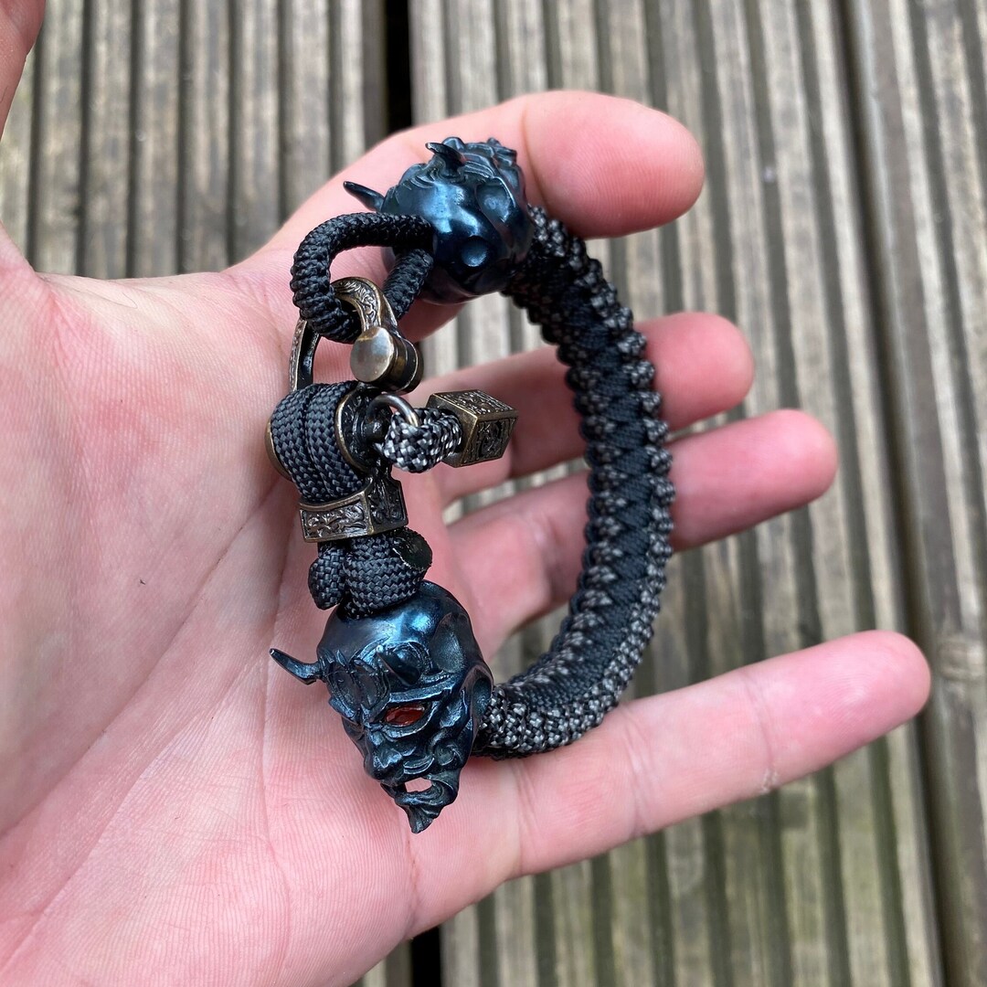 Oni Demon, Hannya Bracelet, Paracord Bracelet, Hannya Mask, Hannya Bead ...