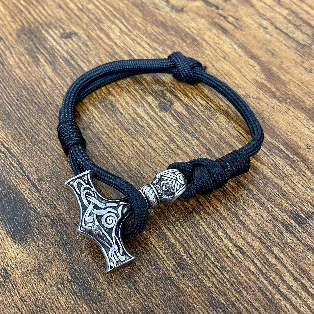Thor Hammer - Paracord Bracelet - Men's Norse Bracelet - Stainless ...