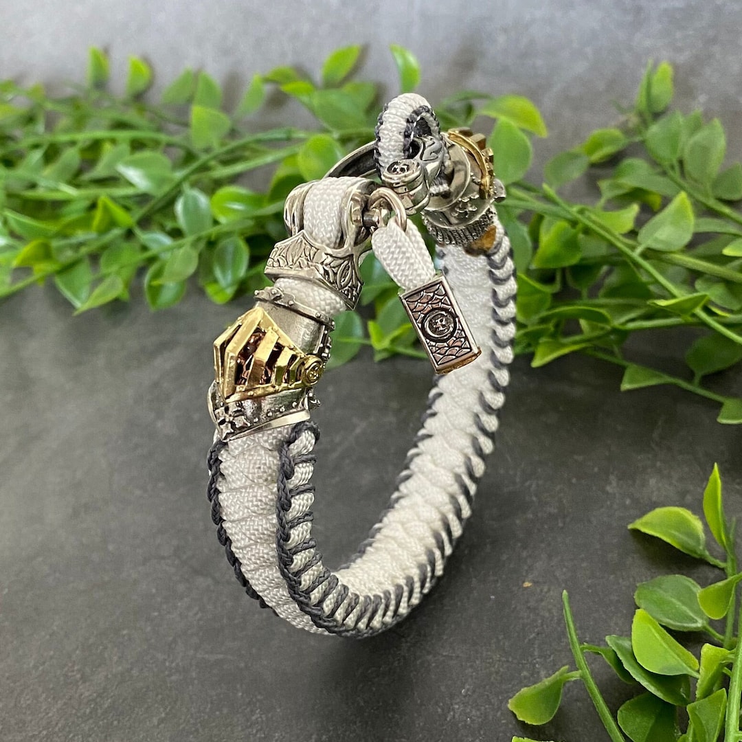 White Knight Bracelet Paracord Bracelet Templar Knight Templar Bead ...