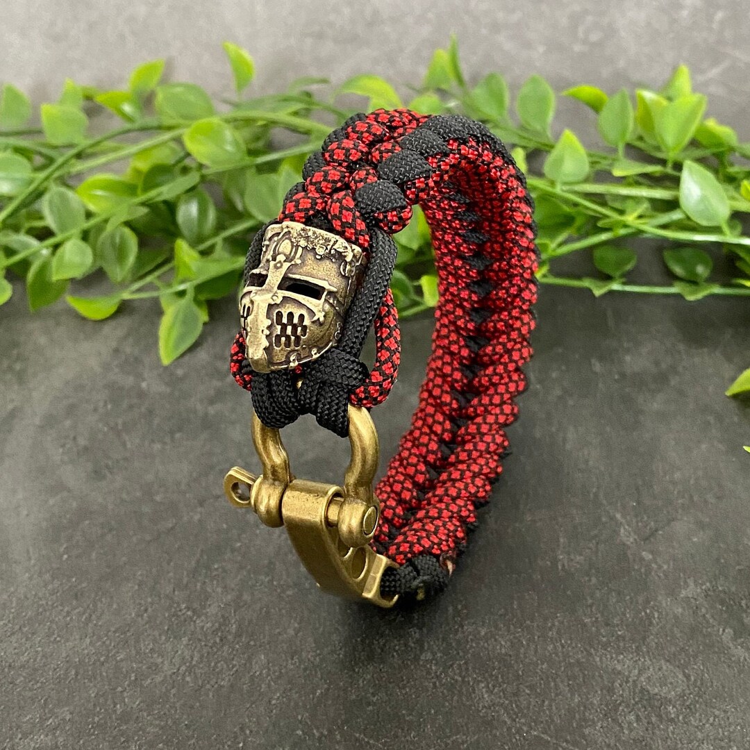 Templar Knight Bracelet, Paracord Bracelet, Templar Knight Bead, Men's ...