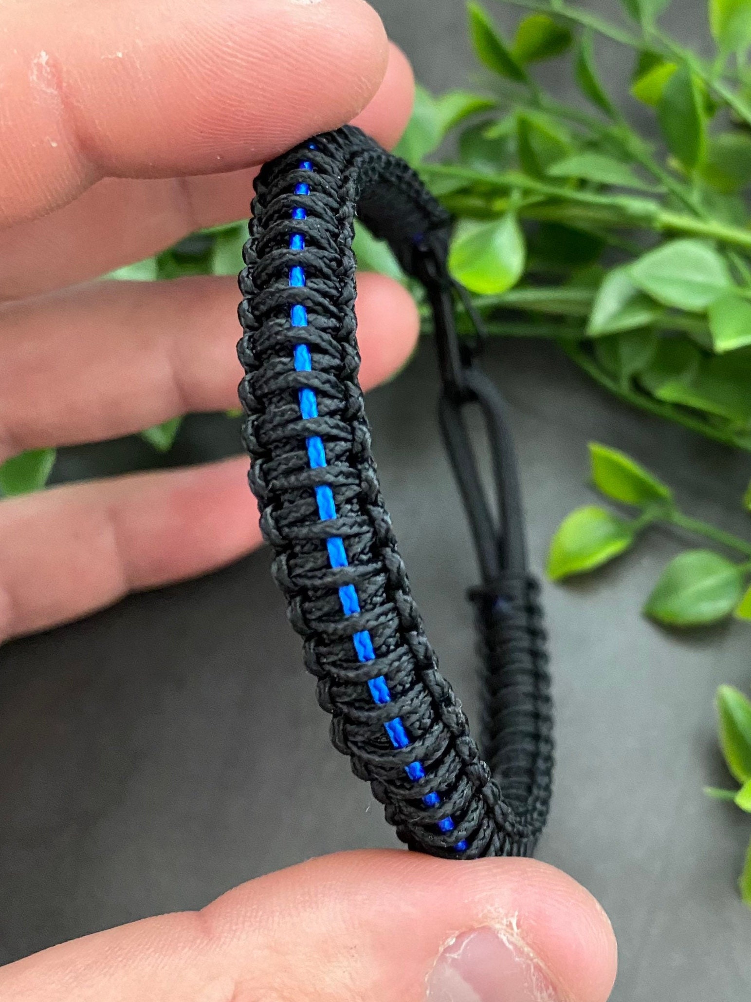 Thin Blue Line Bracelet Paracord Bracelet Minimalist - Etsy