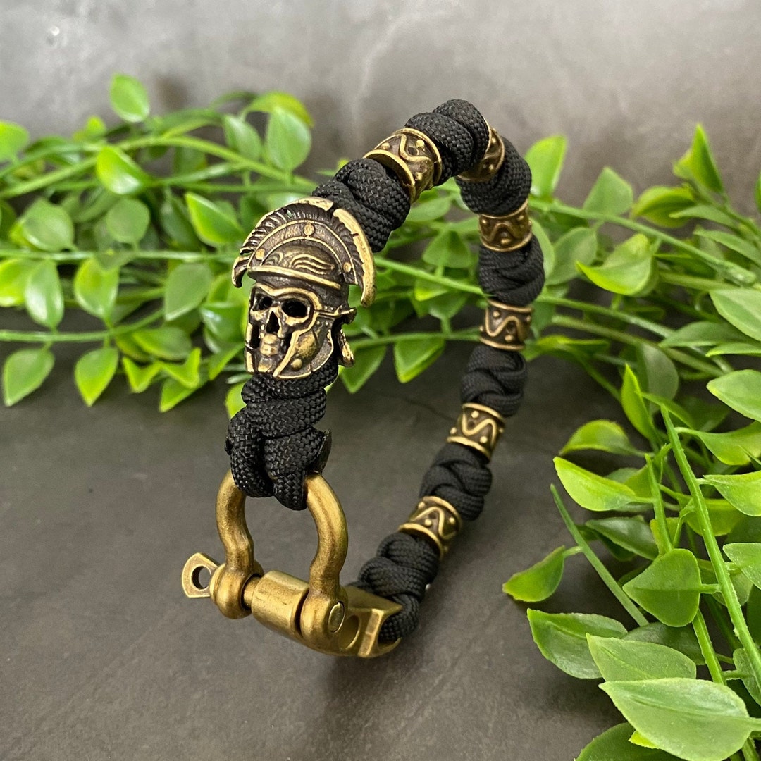 Undead Centurion Paracord Bracelet Skull Bead Bracelet Men's Bracelet ...