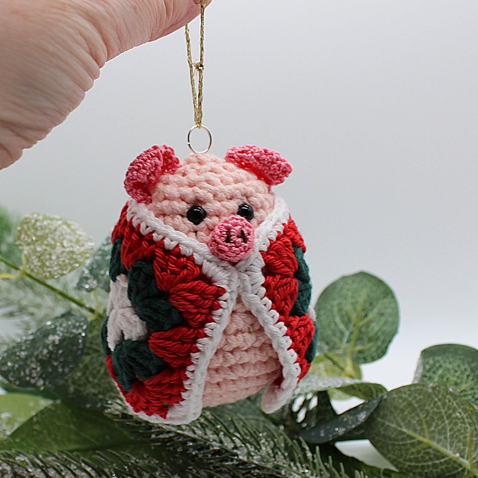 Crochet PATTERN for Pig in a Granny Square Blanket Hanging | Etsy