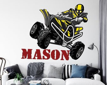 ATV Rider Wall Decal Quad Wall Decor 4x4 Wheeler Offroad - Etsy