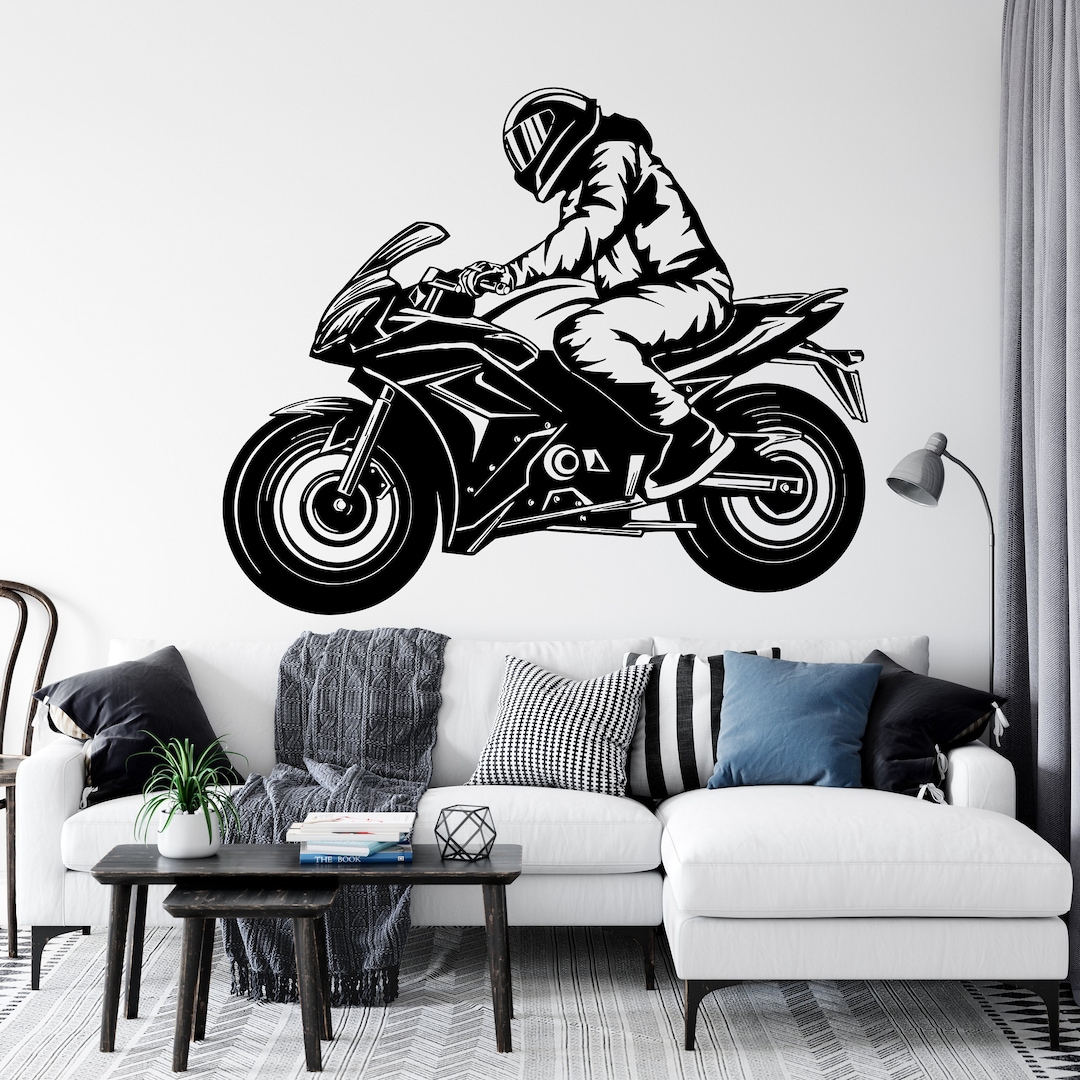 Motorcycle Wall Decal Motorcycle Wall Decor Dirt Bike Gift Free Style ...