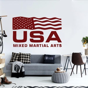 MMA Wall Decor Custom Gloves Boxer Stickers Bedroom Sport Fight ...