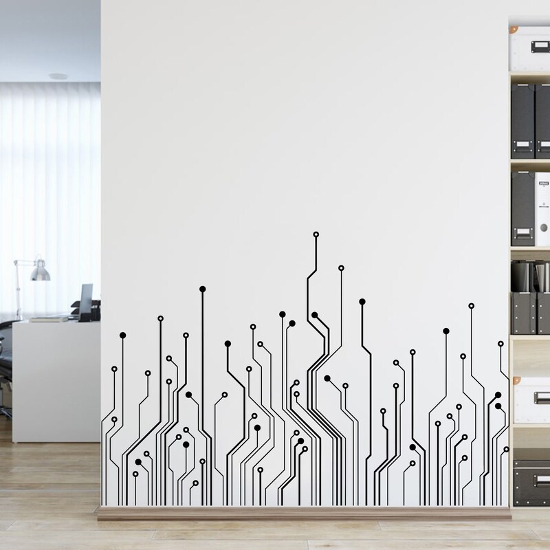 Computer Circuit Wall Decals - Etsy