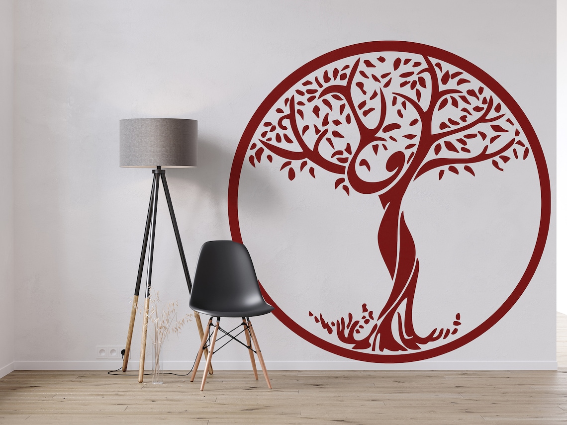 Tree Wall Decal Sticker Tree of life roots bird flying away | Etsy