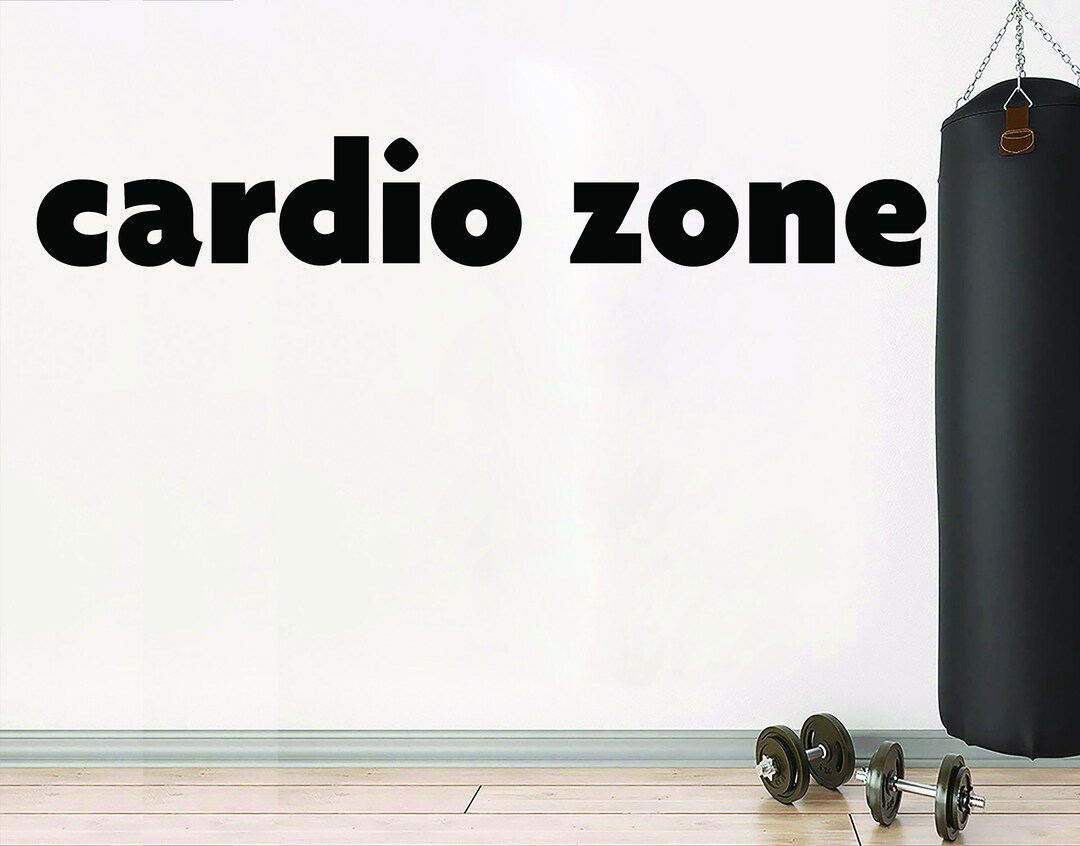 Cardio Zone Gym Wall Decal Fitness Quote Decor Workout Art Vinyl Gym ...