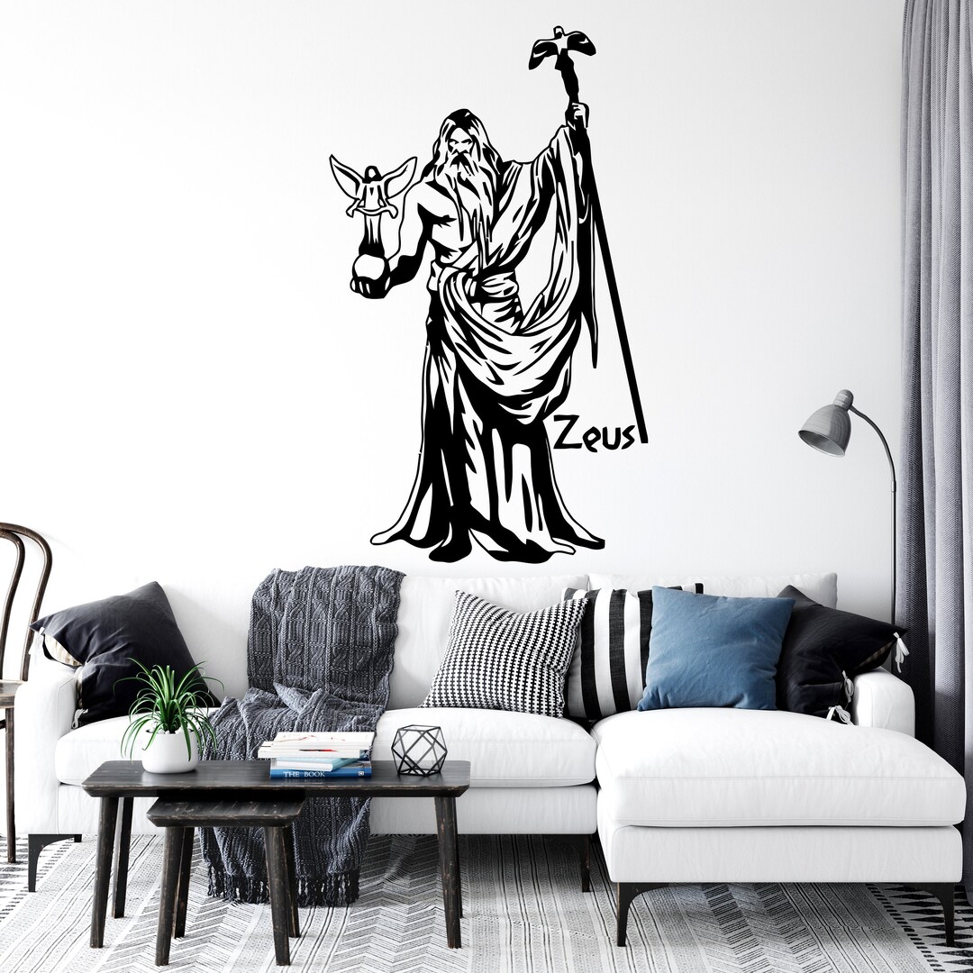 Greek Mythology Wall Decal, Zeus Wall Decal, Ancient Wall Art, Greek ...