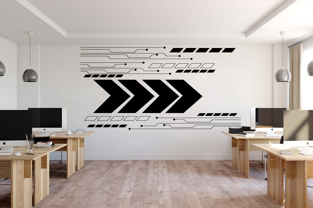 Circuit Board Wall Decal, Technology Vinyl Wall Art Decals, Company ...