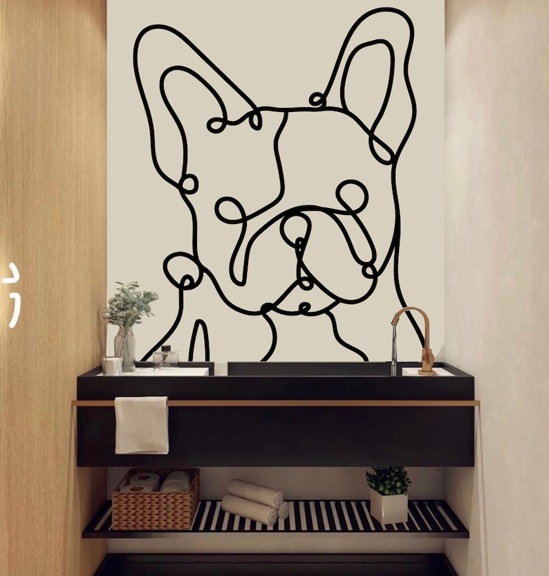 Dog Wall Decal Dog Line Art Dog Kids Dog Wall Art Decal Dog - Etsy