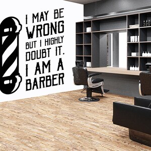 Barber Wall Decal Custom Barber Shop Wall Decor Man Salon Gentlemens ...
