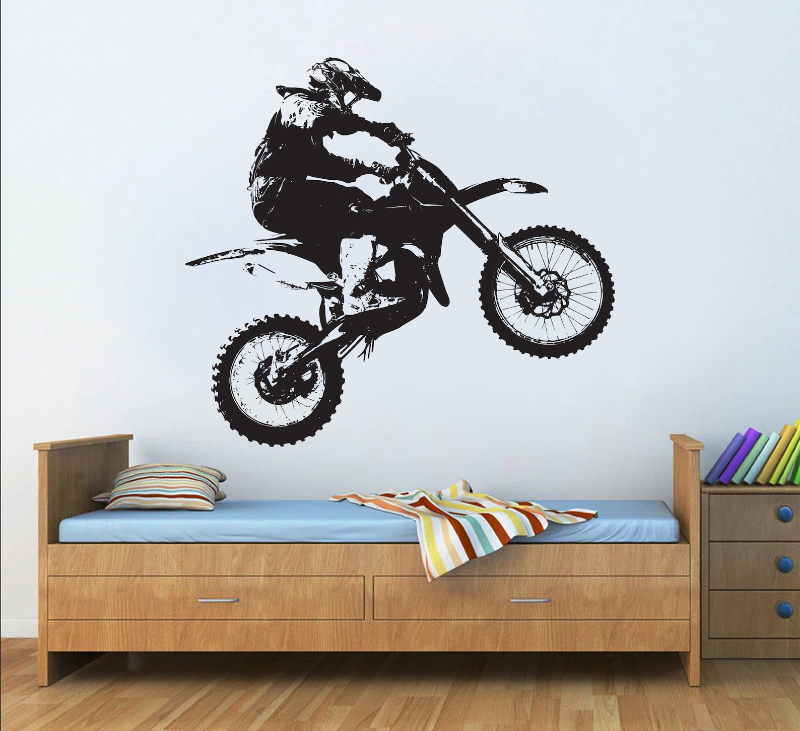 Motorcross Wall Decor Free Style Bedroom Stickers Art Vinyl | Etsy