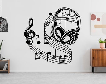 Audio Speaker Wall Decal Music Wall Sticker Recording Studio Audio Wave ...