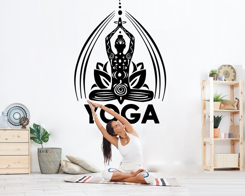 Yoga Stickers Wall Decor Yoga Meditation Decal Art Namaste - Etsy