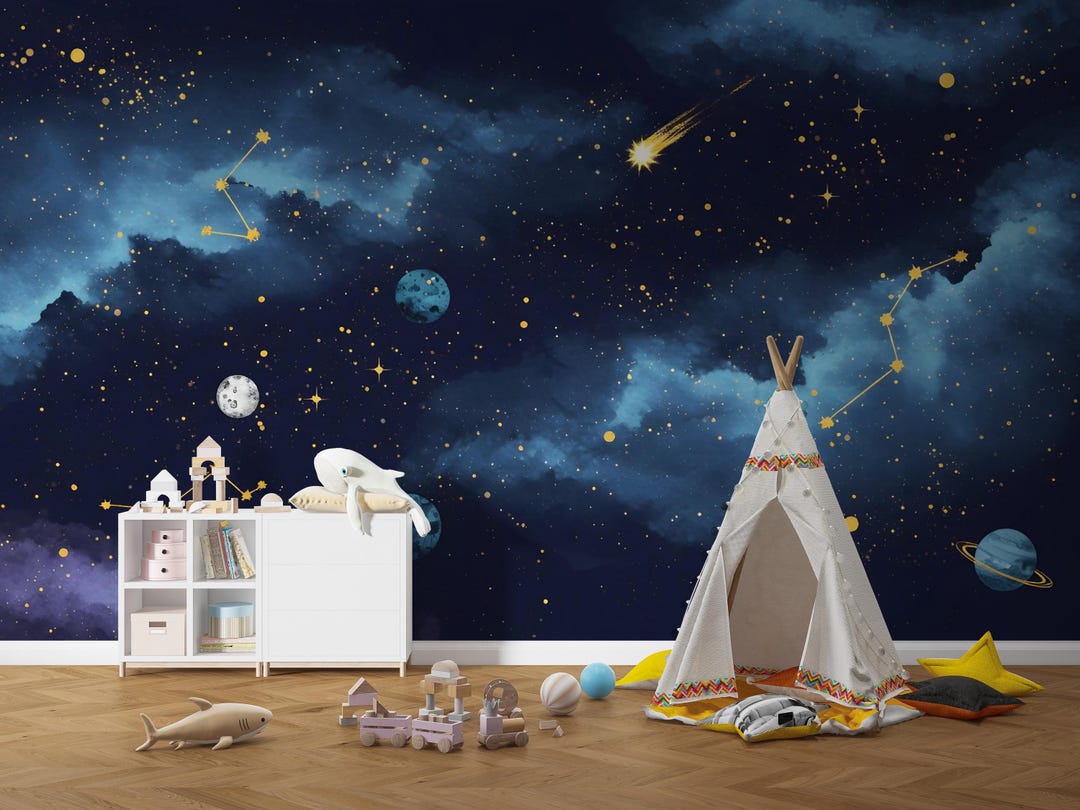 Space Wall Decal | Galaxy Wall Mural | Outer Space Wallpaper ...