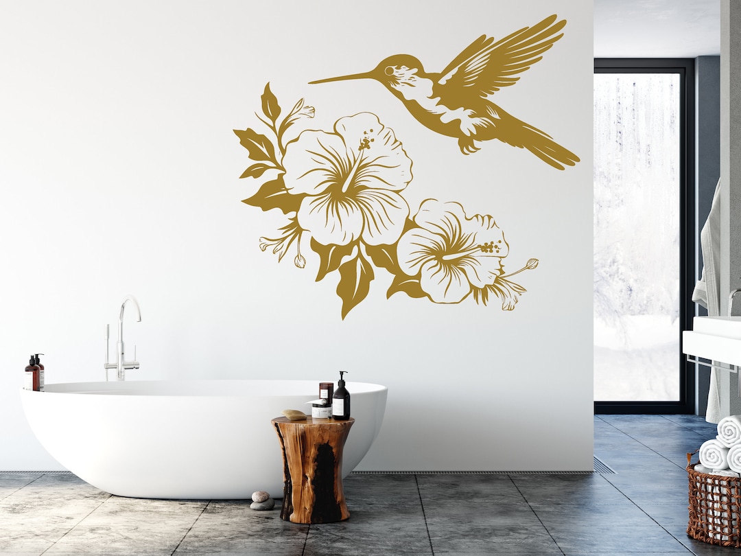 Hummingbird Flowers Wall Decor Florals Decals Hummingbird Art Wall Art ...