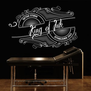 Tattoo Shop Wall Decal Tattoo Studio Sign Logo Wall Stickers Custom ...