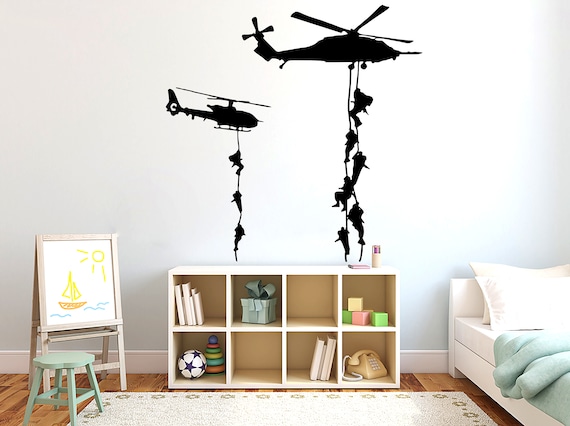 Military Wall Decal Hero Soldier Army Helicopter Custom | Etsy