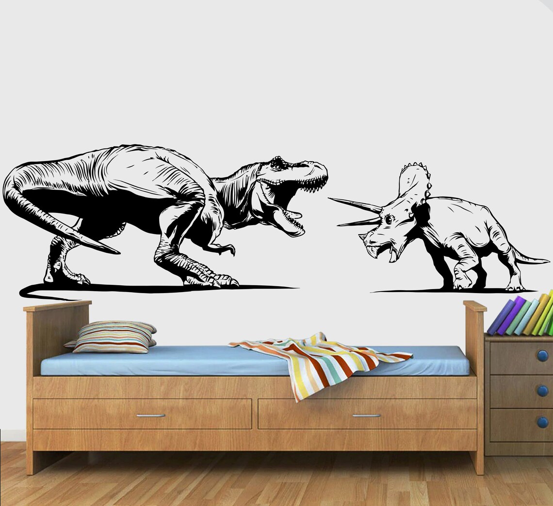Dinosaur Decor Wall Decals T-rex Art Decal Dinosaur Birthday - Etsy