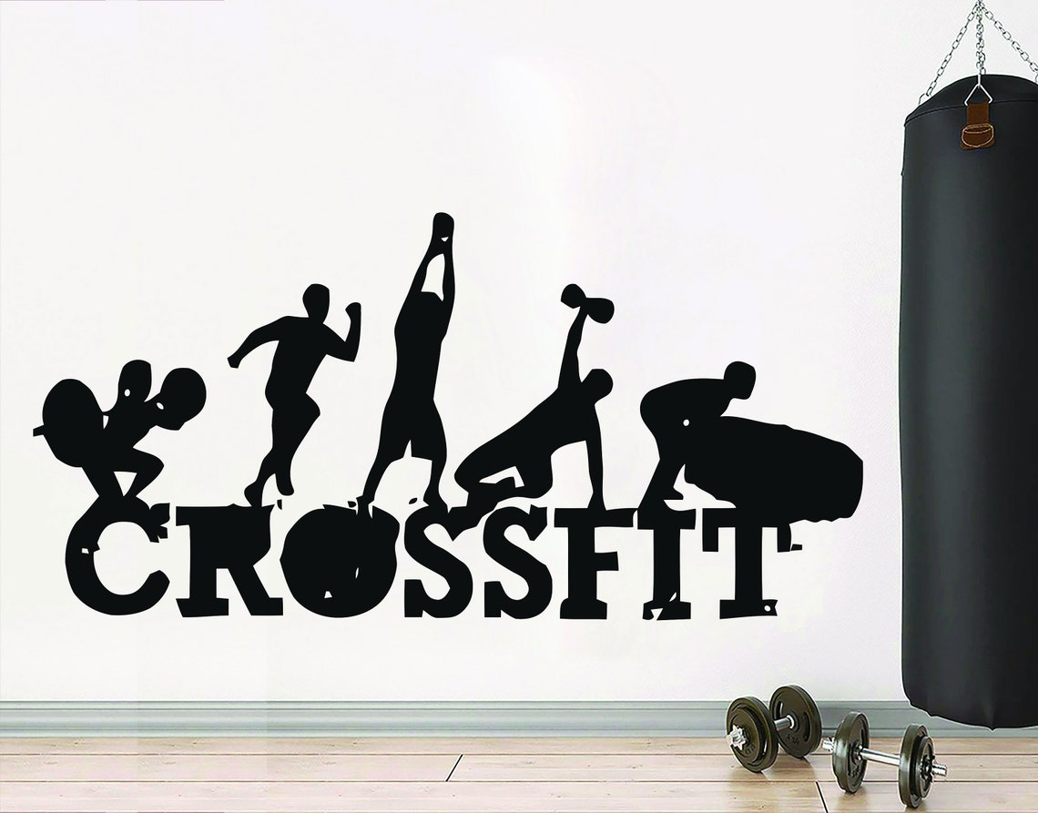 Crossfit Wall Decal Bodybouilder Power Fitness Decor Workout - Etsy
