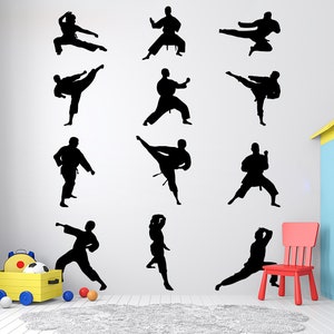 Karate Wall Decal Karate Art Wall Decal Sports Vinyl Karate Gifts Kicks ...