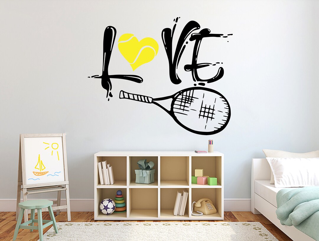 Tennis Wall Decal Tennis Girl Wall Decor Tennis Gifts Sport Vinyl ...