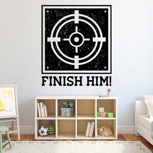 Finish Him Gamer Wall Decal Personalized Gifts Controller Video Game ...