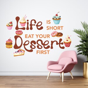 Dessert Wall Decal Food Lover Wall Decal Gifts Vinyl Friends Food Lover ...