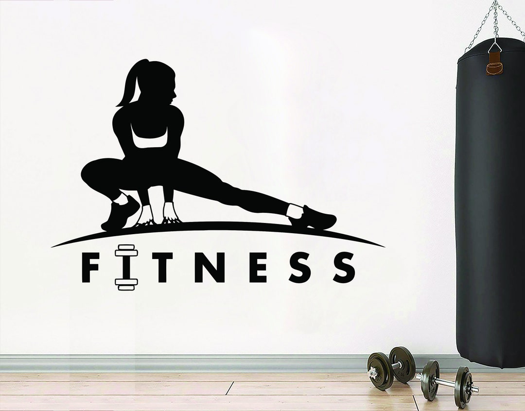 Girl Gym Wall Decal Fitness Quotes Women Decor Workout Power Art Vinyl ...