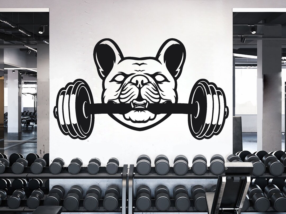 French Bulldog Gym Wall Decal Custom Fitness Decor Workout Art Vinyl ...