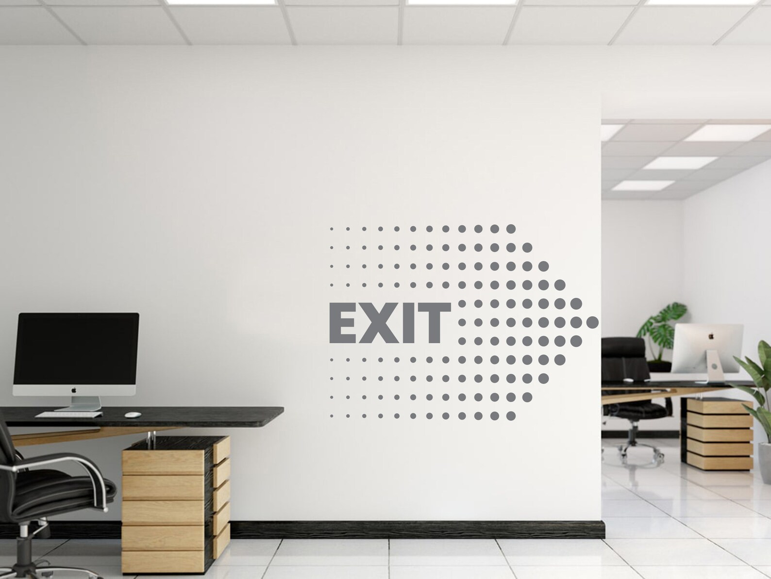 Exit Sign Arrow Decor Office Wall Decal Teamwork Business - Etsy