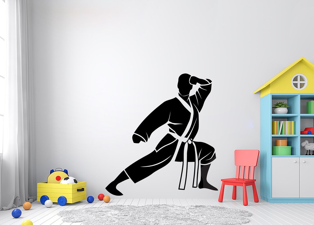 Karate Wall Decal Karate Art Wall Decal Sports Vinyl Karate Gifts Kicks ...