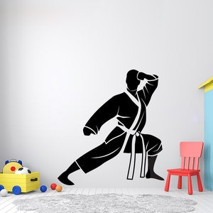 Karate Wall Decal Karate Art Wall Decal Sports Vinyl Karate Gifts Kicks ...