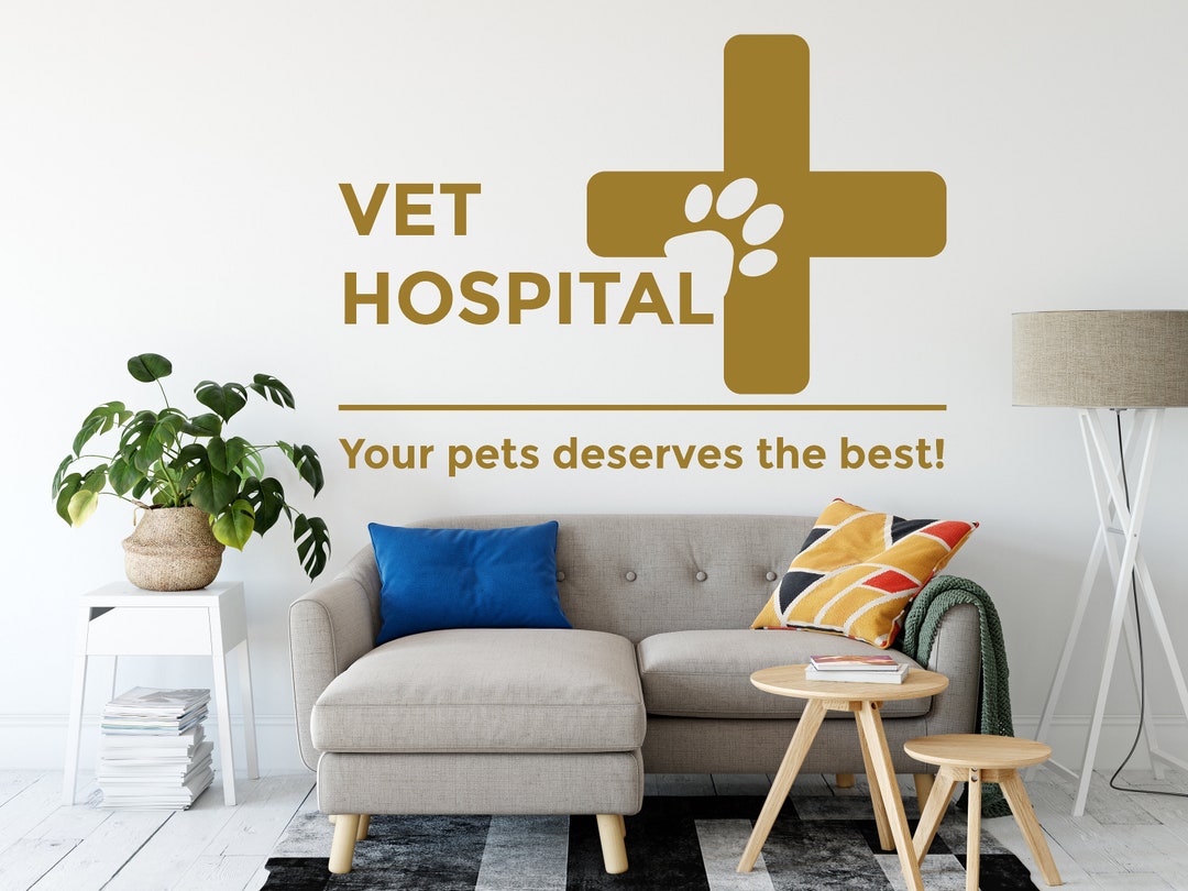 Vet Hospital Pet Wall Decor, Veterinary Wall Decal Paw Vet Wall ...