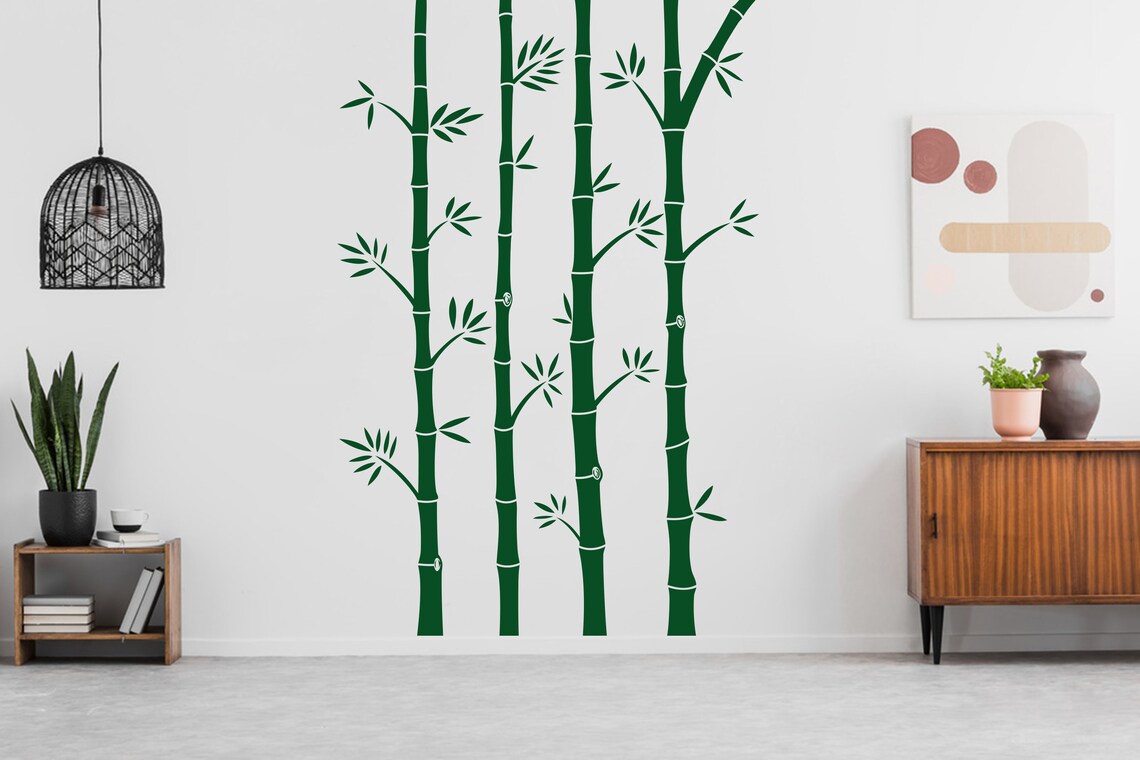 Bamboo Tree Wall Decal Bamboo Sticker Bamboo Wall Decor Tree - Etsy