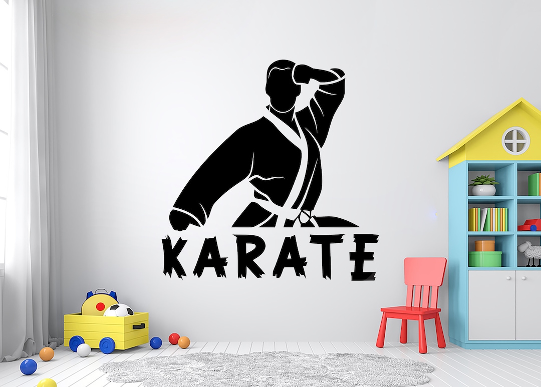 Karate Wall Decal Karate Art Wall Decal Sports Vinyl Karate Kicks Wall ...