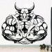 Bull Gym Wall Decal Quote Power Fitness Quote Decor Workout Art Vinyl ...