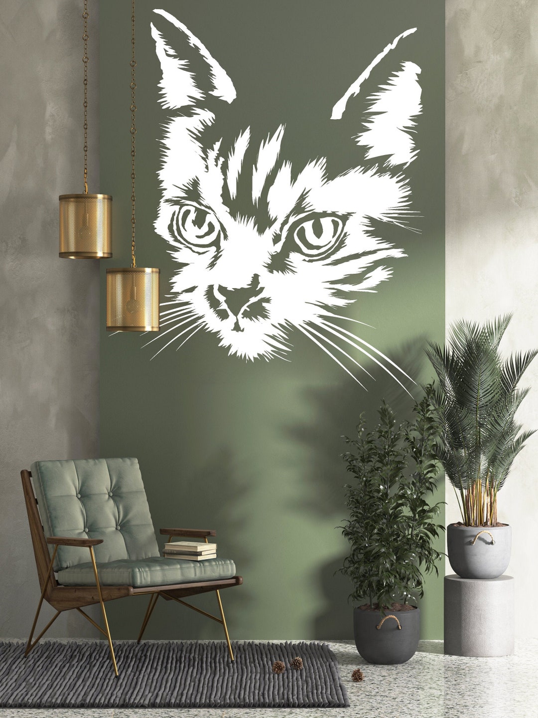 Cat Wall Decals Cat Decor Cat Room Cat Wall Art Eyes Decal Cat Lover ...
