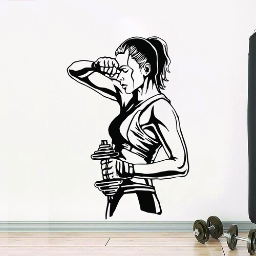 Squat Girl Gym Wall Decal Fitness Quotes Women Decor Workout - Etsy