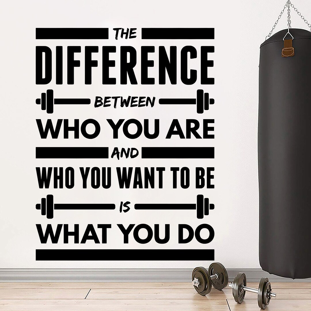 Fitness Decor Art Quotes Gym Stickers Fitness Wall Art Gifts Boys Girl ...