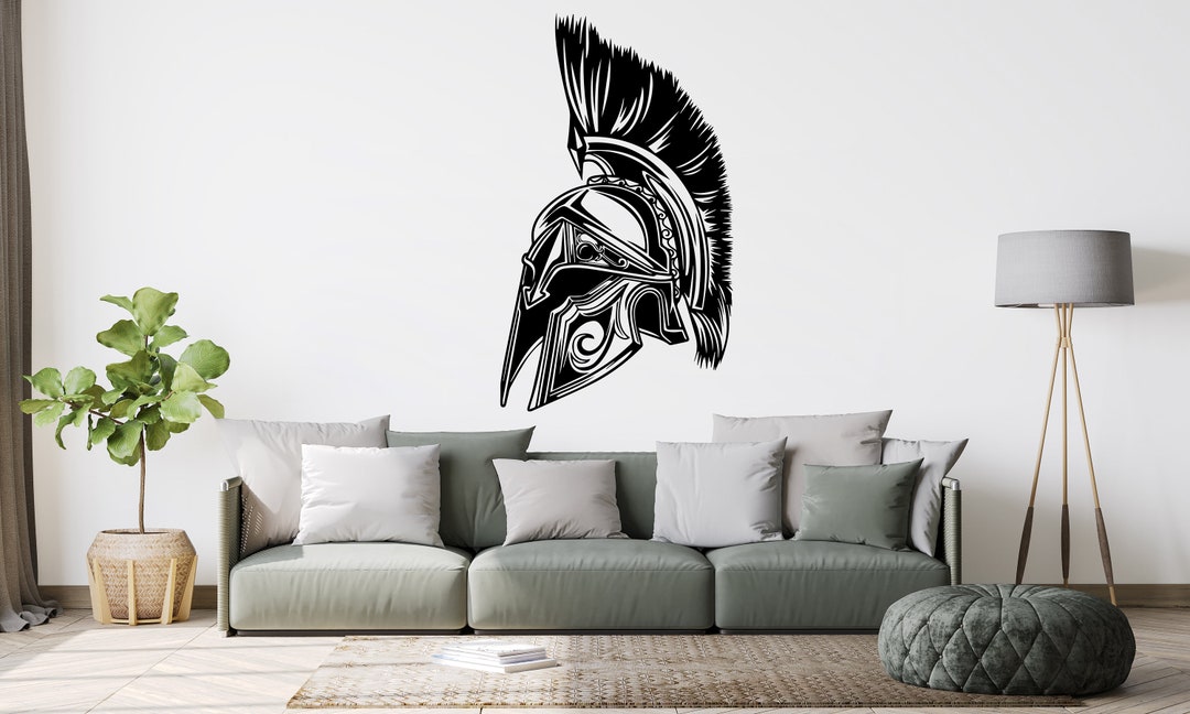Spartan Helmet Wall Decal, Spartan Wall Decal, Ancient Wall Art ...