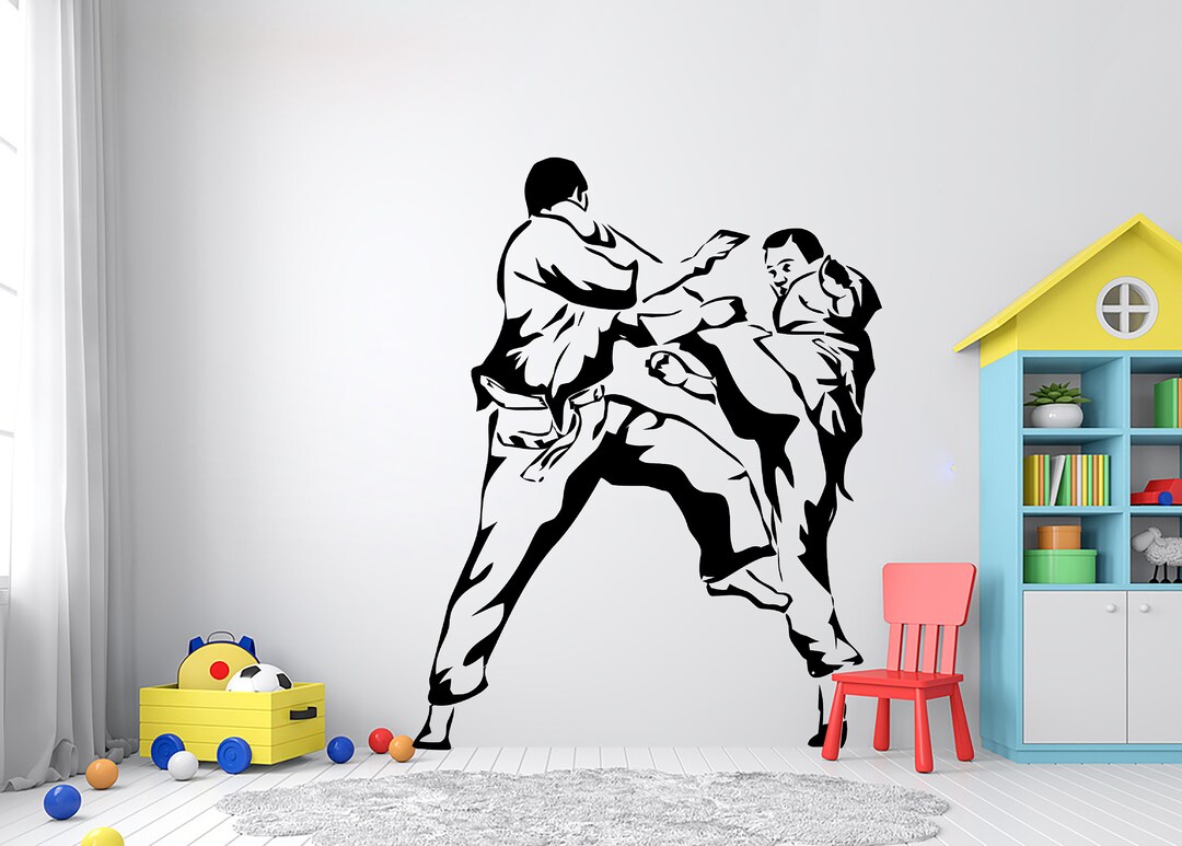 Karate Wall Decal Karate Art Wall Decal Sports Vinyl Karate Gifts Kicks ...