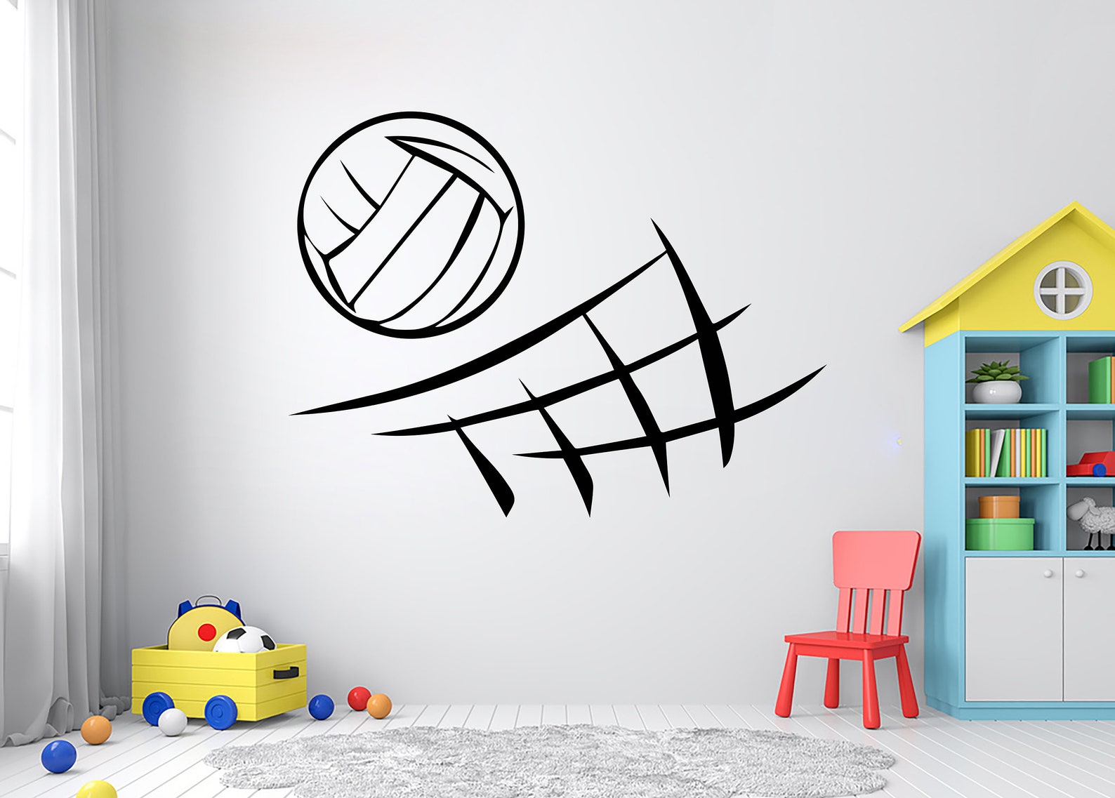 Volleyball Decal Volley Wall Decal Volleyball Logo Home Decor Sports ...